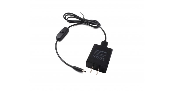 Power Adapter and Cable for RPi 4 (USB Type-C, with On/Off Button ...