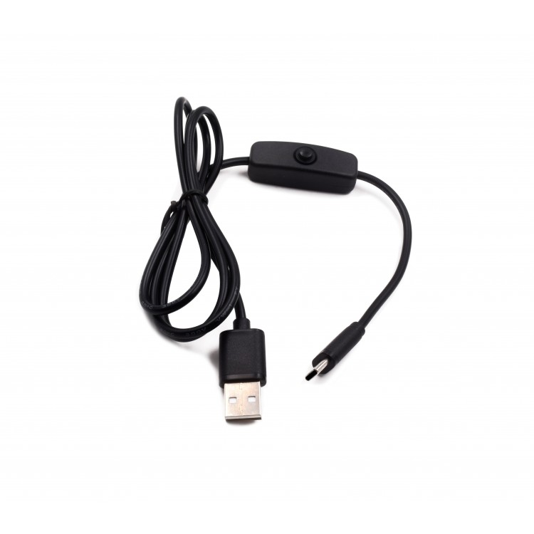 Power Adapter and Cable for RPi 4 (USB Type-C, with On/Off Button ...